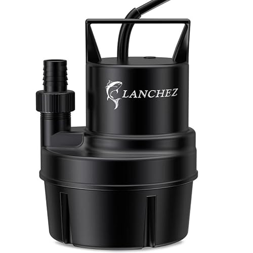 Lanchez Utility Pump 1/6 HP Submersible Sump Pump, 1037 GPH Flow Drain ...