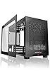 MUSETEX Mini-ITX PC Case, Tempered Glass Computer Gaming Case Small ...