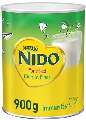 Nestle Nido Fortified Milk Powder Rich in Fiber 900g, Tin, Fortified ...