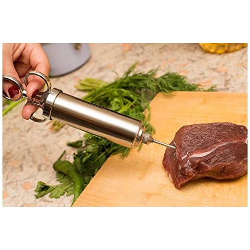 Meat Injector Kit, 304 Stainless Steel Marinade Meat Injector Syringe ...