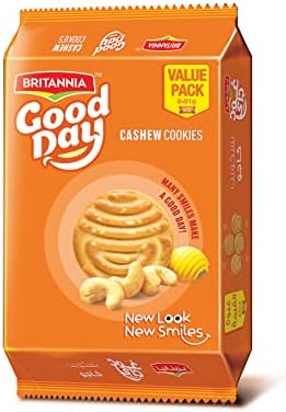 Britannia Good Day Cashew Cookies 72g, Multipack of 8, Biscuits with ...