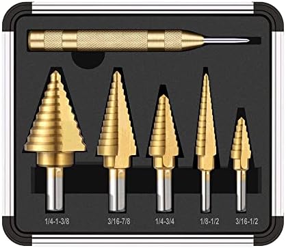 سعر Step Drill Bit Set, 6 Pcs Titanium High Speed Steel Unibit Drill ...