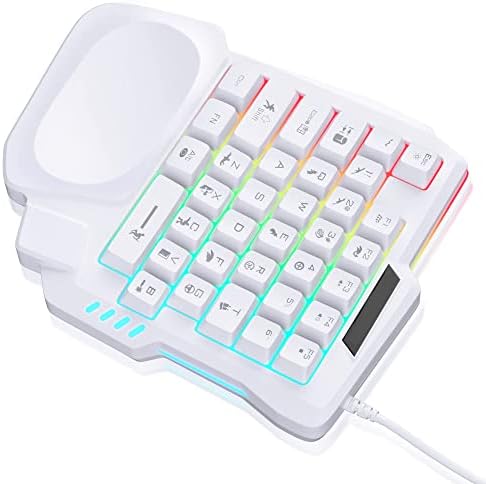 One Handed Gaming Keyboard, Small Gaming Keyboard with Ergonomic Palm ...