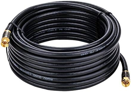 Cables Direct Online 3ft Black Quad Shield RG6 Coax Cable F Pin Coaxial ...