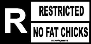 Amazon.com: Restricted No Fat Chicks Bumper Sticker: Automotive