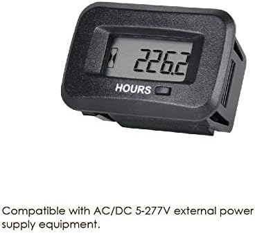 Jayron JR-HM038AD AC/DC 5V to 277V,Snap-in Digital LCD Hour Meter Kit ...