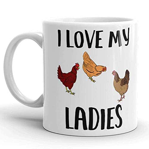 Amazon.com: I Love My Ladies Rooster Coffee Mug, Crazy Chicken Lady ...