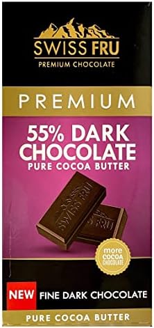 Swiss Fru Premium Dark Chocolaate 55% Pure Cocoa Butter 80gm price in ...
