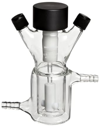 Wheaton 356945 Glass 50mL Celstir Spinner Flask, with 15-415 Screw Caps ...