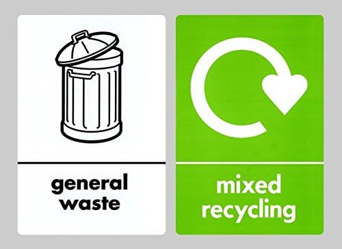 Recycling Bin Sticker Pack | 10cm x 15cm | General Waste & Mixed ...