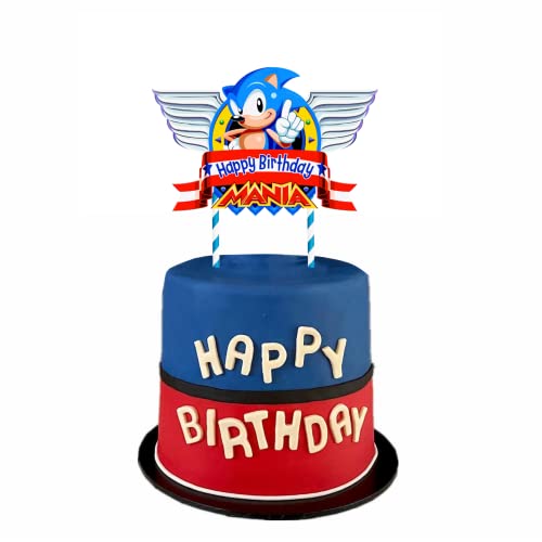 Sonic Cake Topper,hedgehog Cartoon Birthday Cake Topper Sonic Theme ...
