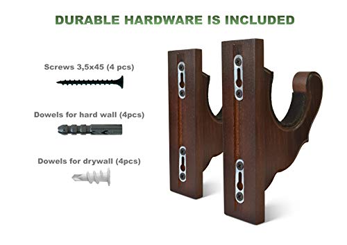 TESLYAR Gun Rack Wall Mount Hold Up Displays Horizontal Gun Rack and ...