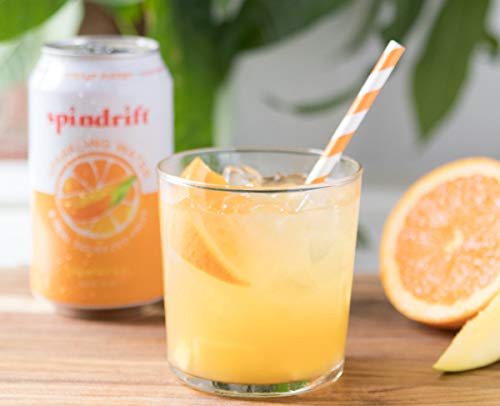 Spindrift Sparkling Water, Orange Mango Flavored, Made with Real Squeezed Fruit, 12 Fl Oz Cans ...