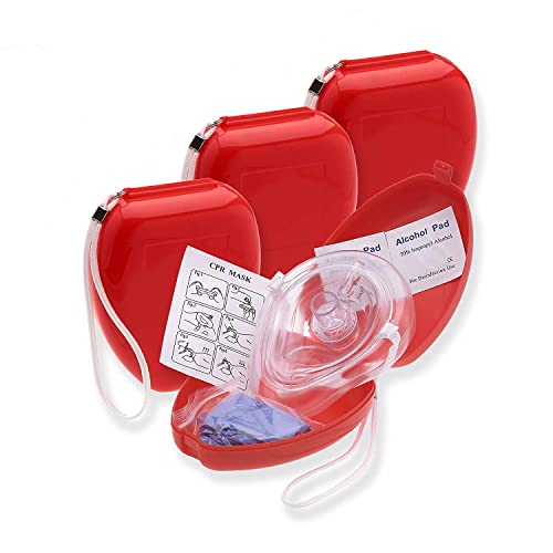 ASA TECHMED 4 Pack First Aid Medical CPR Rescue Mask, Adult/Child ...