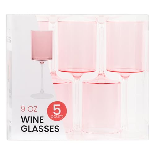 PLASTICPRO 10 Pack Plastic Wine Goblets 9 oz Two Tone Elegant ...