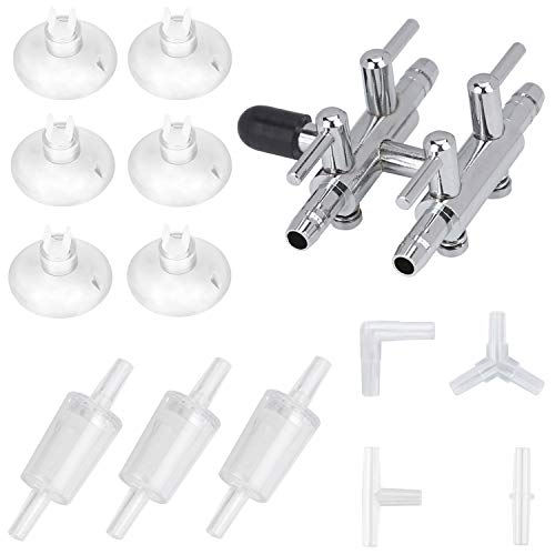Pawfly 4-Way Cross Aquarium Gang Valve Air Flow Control Lever Valve ...