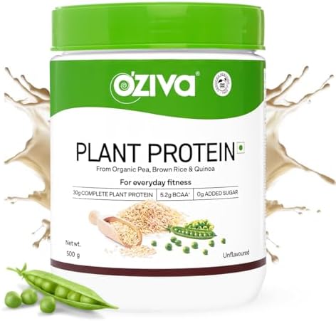 OZiva Organic Plant Protein, 500G, For Men & Women 30G Complete ...