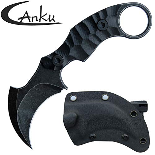 Canku C1697 Tactical Knife Fixed Blade D2 Steel G10 Handle, karambit ...