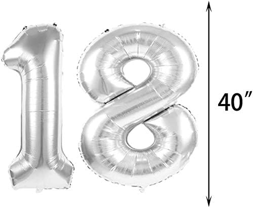 18th Birthday Decorations Party Supplies,18th Birthday Balloons Silver ...