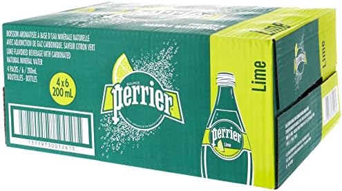 Perrier Glass Bottle Natural Sparkling Lime Flavored Water - 200ml ...