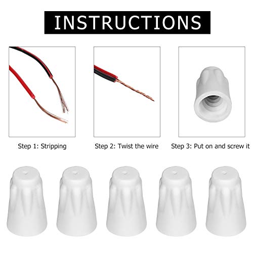 36 Pieces Ceramic Wire Connectors White Wire Ceramic Nuts 18-8 AWG High ...