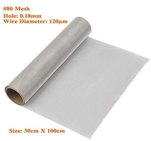 304 Stainless Steel Woven Wire Mesh #80 Mesh - Hole 0.18mm, 30 X 100CM ...