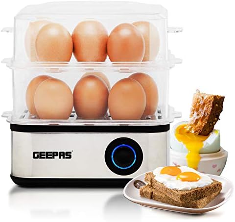 سعر Geepas 2 in 1 Egg Boiler and Poacher – Capacity for 16 Eggs ...