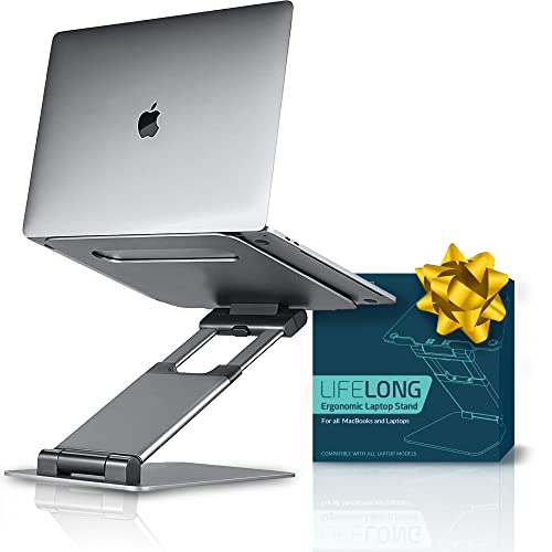 Ergonomic Laptop Stand For Desk, Adjustable Height Up To 20", Laptop ...