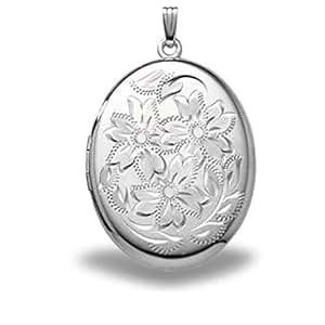 Amazon.com: PicturesOnGold.com Extra Large Sterling Silver Oval Locket ...