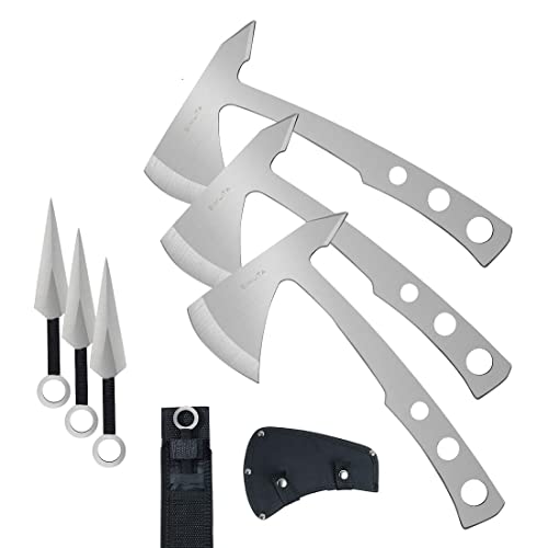 Throwing Axe Knife Set, Tomahawks 10'' Full Tang Stainless Steel,w/ 3.5 ...