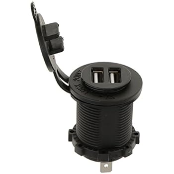 Amazon.com: Dual Panel USB Charger Socket 12 Volt Outlet Plug Jack ...