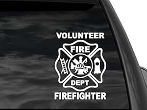 Amazon.com: FGD Volunteer Firefighter Window Car Truck Suv Decal 8"x6 ...