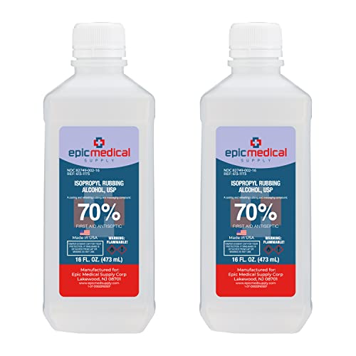 70% Isopropyl Alcohol 70 Percent Rubbing Alcohol 70 Percent USP, 16 oz ...