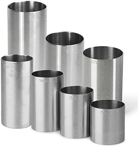 Stainless Steel Thimble Bar Measures 7 Piece Bundle Set - 25ml, 35ml ...