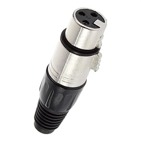 1 Pcs 3 Pin XLR Female Cannon Plug Inline Socket Connector Adapter ...