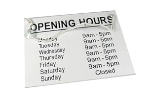 Opening Hours Sign - Opening Times Sign - Hanging Sign: Amazon.co.uk ...