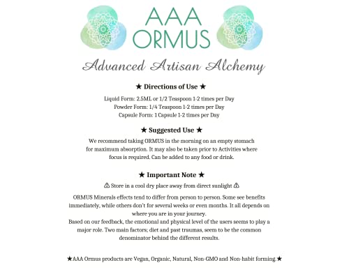 ORMUS Fungi - 45 Vegan Capsules - Ormus Base Supplement - 7 Species Of ...