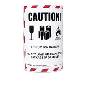 Amazon.com : 300 Labels - Caution Lithium Ion Battery Stickers for ...