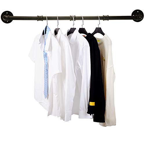 Clothing Rack Wall Mounted 36”, Industrial Pipe Wall Hanging Garment ...
