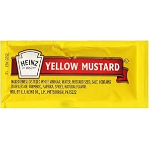 Amazon.com : Heinz Mild Mustard (1.5oz Packets, Pack of 500) : Yellow ...