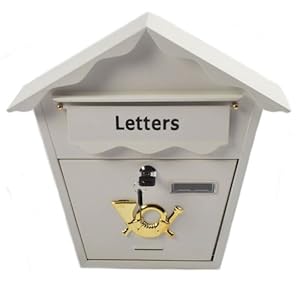CREAM LETTER POST MAIL BOX POSTBOX LOCKABLE OUTSIDE LETTERBOX WITH ...