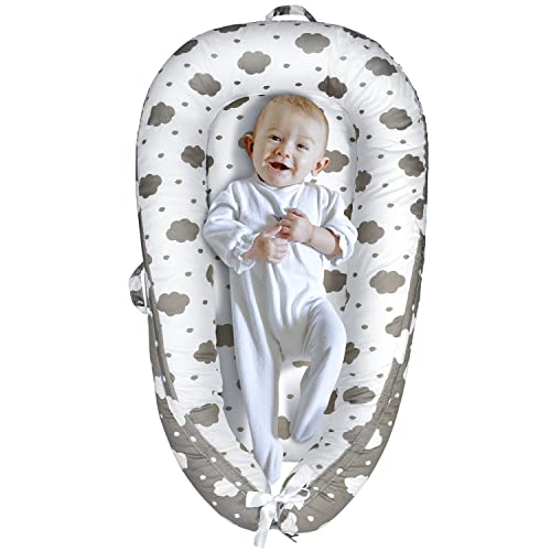 Yoocaa Baby Lounger, Soft 100% Cotton & Fiberfill Breathable Newborn ...