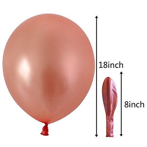 ZSNICE 22 Pack Rose Gold Balloons Huge Size 18inch Confetti Latex ...