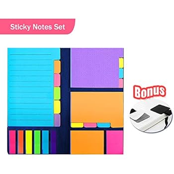 Amazon.com : Vicnova Large and Small Sticky Notes Set with Fineliner ...