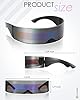 Konohan 4 Pairs Futuristic Sunglasses 80s Visor Space Glasses Cyclops ...