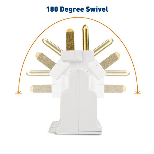 [UL Listed] Cable Matters 2-Pack 3-Outlet Grounded 180 Degree Swivel ...