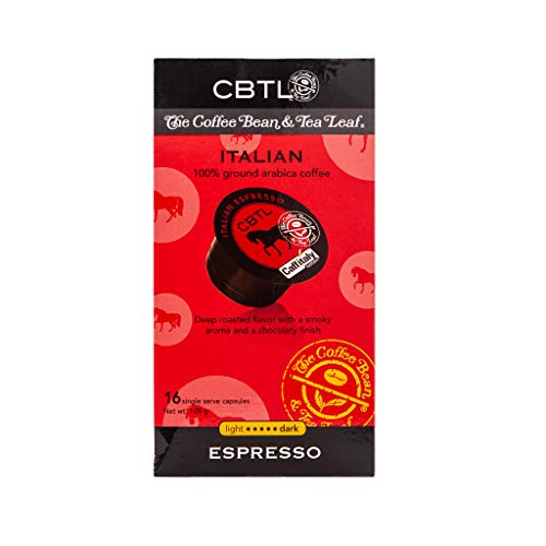 The Coffee Bean & Tea Leaf, Single Origin Italian Espresso Capsules for Caffitaly Brewers, 16 ...