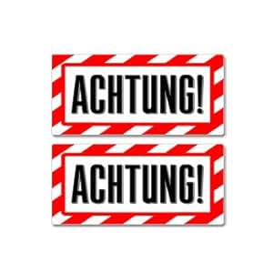 Amazon.com: Achtung! Attention Sign - Alert Warning - Set of 2 - Window ...