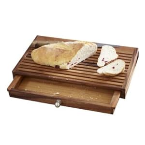 Lakeland No Mess Wooden Bread Board with Crumb Catcher Drawer: Amazon ...