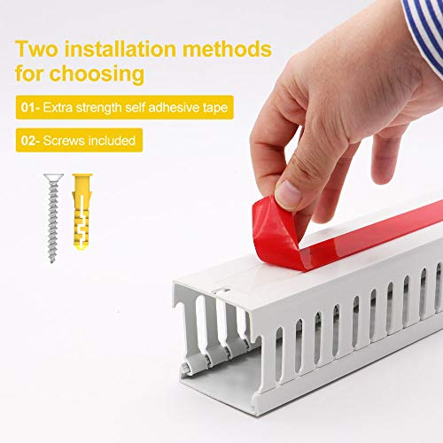 Wire Duct Kit, Open Slot Cable Duct Management Raceway, 123in Cable ...